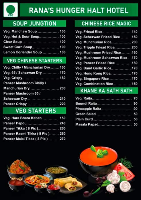 Menu at Rana's Hunger Halt Restaurant, Mumbai