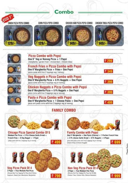 Menu at Chicago Pizza, Raipur, Chicago pizza in front of Katora talab ...