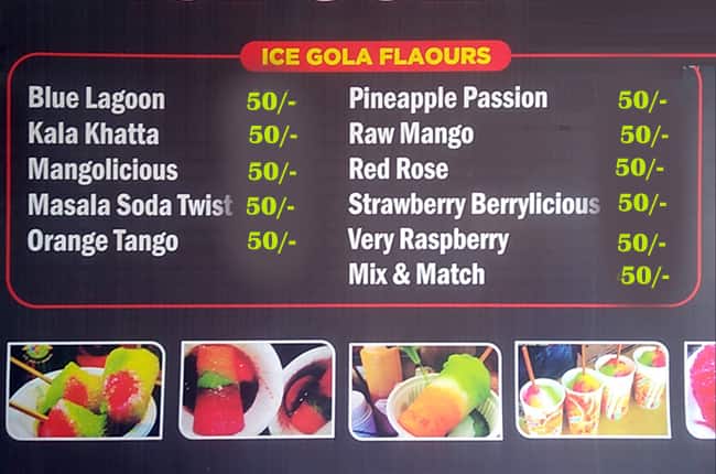 Menu of Ice Gola And Drinks, Bannerghatta Road, Bangalore