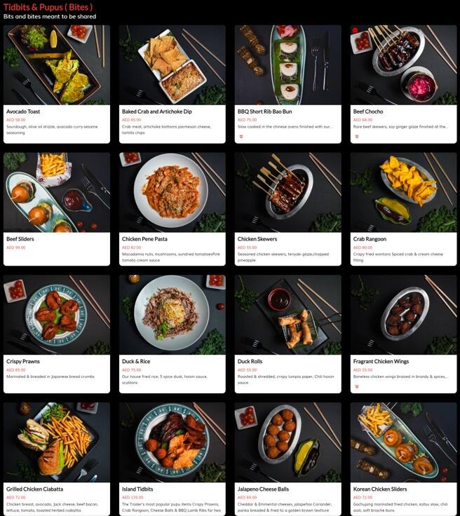 Menu of Trader Vic’s - Hilton Dubai Palm Jumeirah, Palm Jumeirah, Dubai