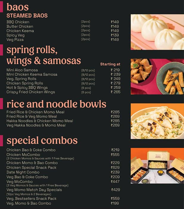 Menu of Prasuma Momo Kitchen, Sector 72, Noida