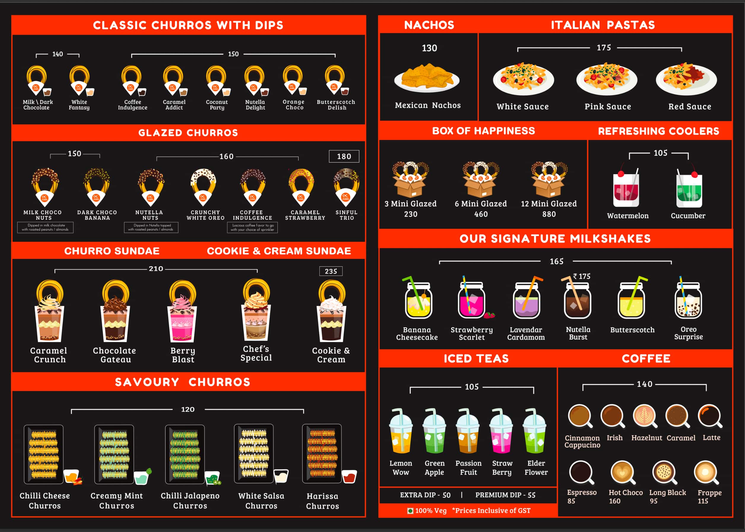 Menu of The Bombay Churros, Panch Pakhadi, Thane West, Thane