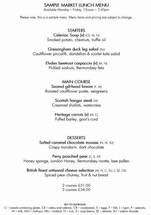 Menu at Aqua pub & bar, London, level 31