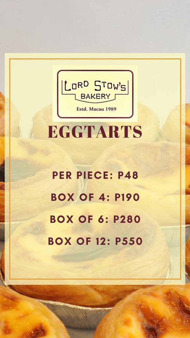 Menu at Lord Stow's Bakery, Quezon City, Dallas Square