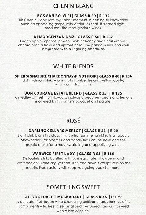 Menu at Saltwater Grill restaurant, Cape Town, Cnr Forest & Howard Drive