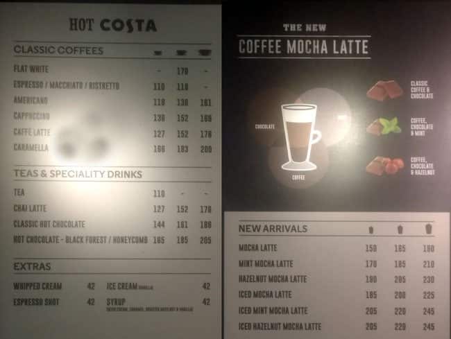Costa Coffee Menu, Menu for Costa Coffee, Sector 132, Noida - Zomato