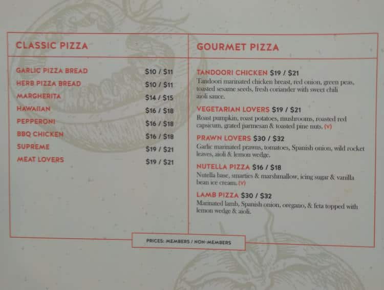 Menu at Pennant Hills Bowling Club, Pennant Hills