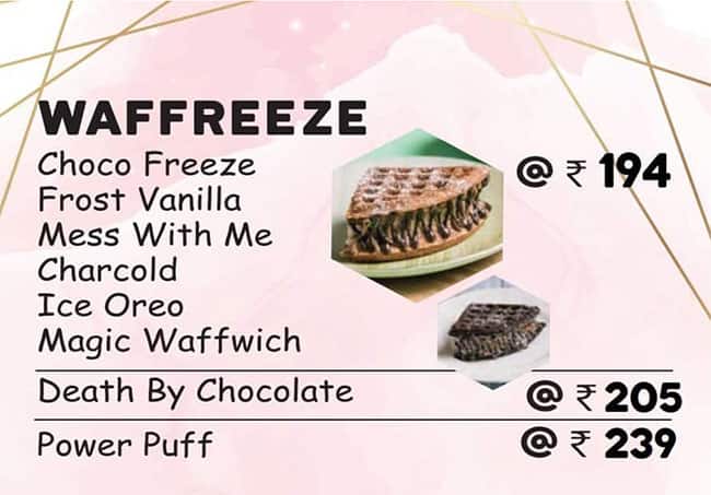 Menu at Wonderland of waffles, Mumbai, PL 1119