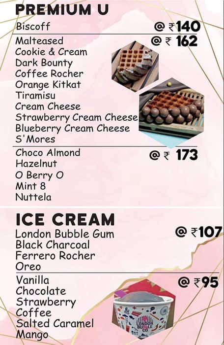 Menu at Wonderland of waffles, Mumbai, PL 1119