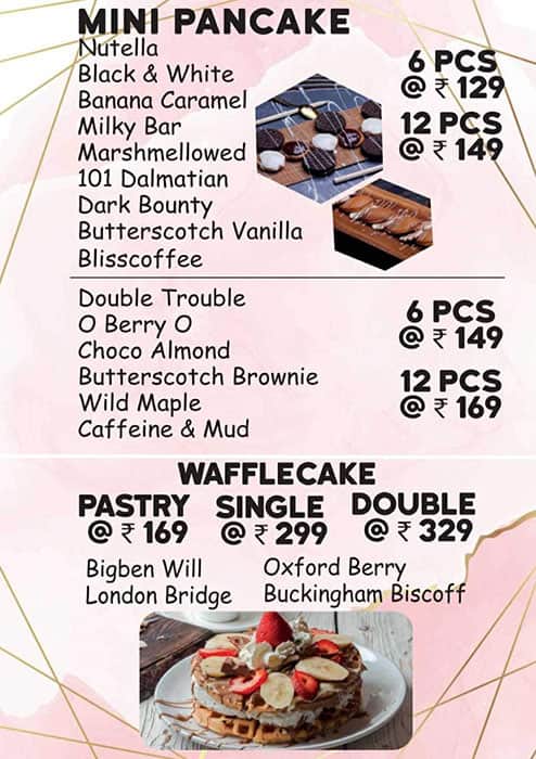 Menu at Wonderland of waffles, Mumbai, PL 1119