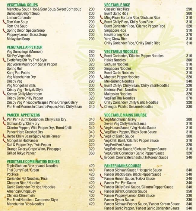 Menu of Spring Onion, Wakad, Pune