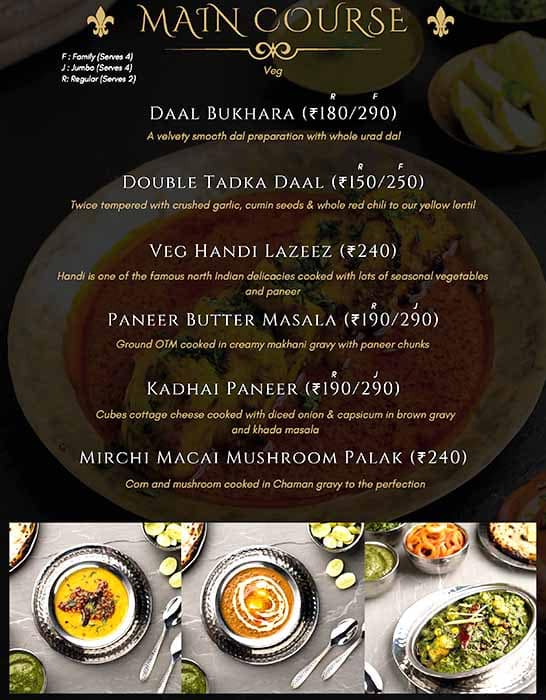 Menu at Great Indian Curries, Kota