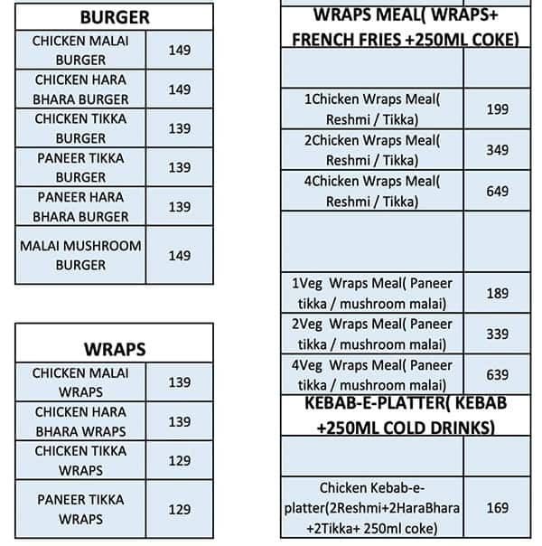 Menu of Grill Junction, Nagerbazar, Kolkata