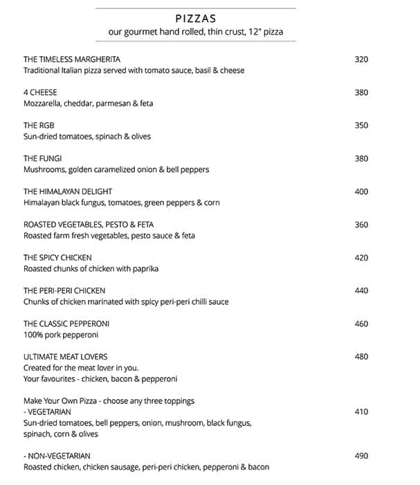 Menu at AMA Cafe, Dehradun