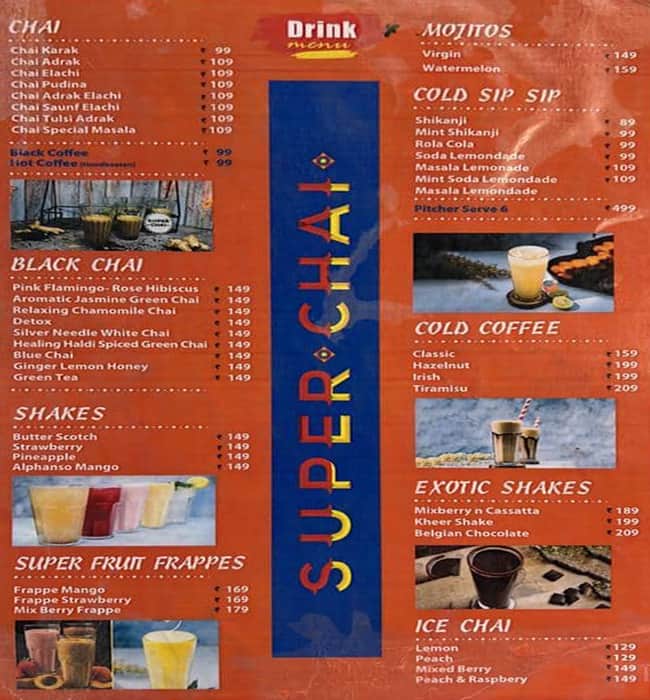 Menu of Super Chai, Sector 63, Noida