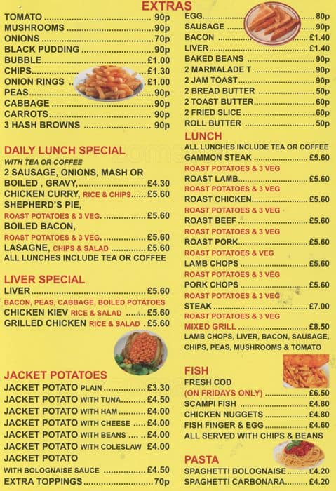 Menu at Crossroads Cafe, London, 190 Bellenden Road