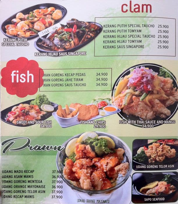 Menu at Red Bus restaurant, Cihuni