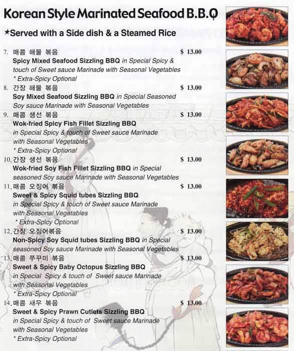 Menu at Took Bae Kee Restaurant, Perth