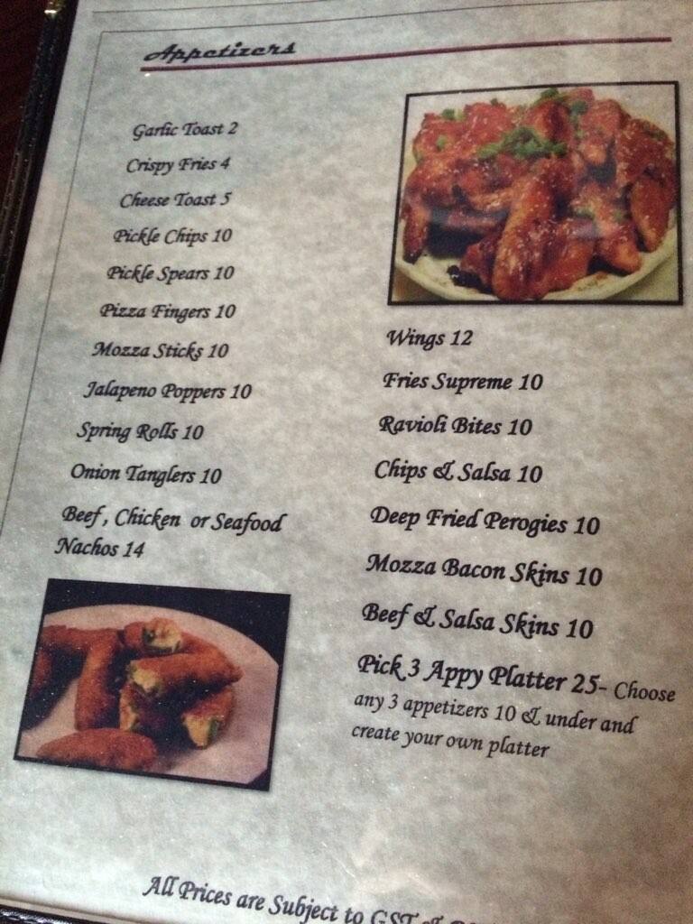 Menu at Hespeler's Cookhouse & Tavern pub & bar, Niverville