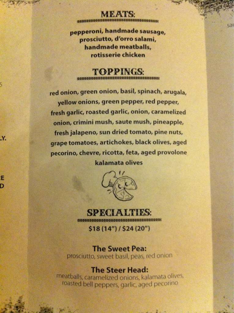 Menu at Noble Pie Parlor Downtown restaurant, Reno, 239 W 2nd St