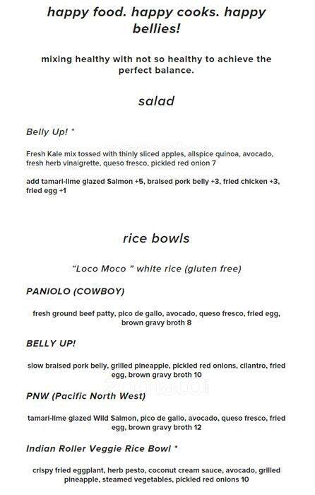 Menu at Belly Up, Austin, Manchaca Road