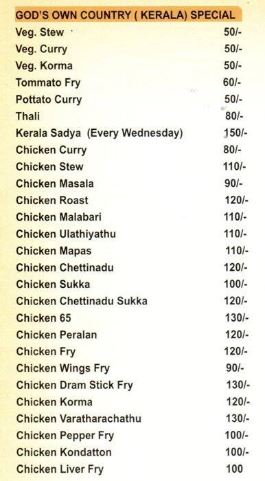 Benzy's Family Restaurant Menu - Zomato