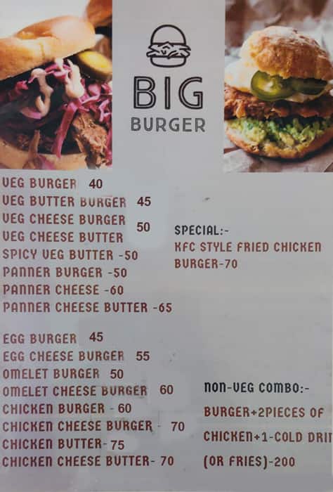 Menu at ChatPata Corner, Bengaluru