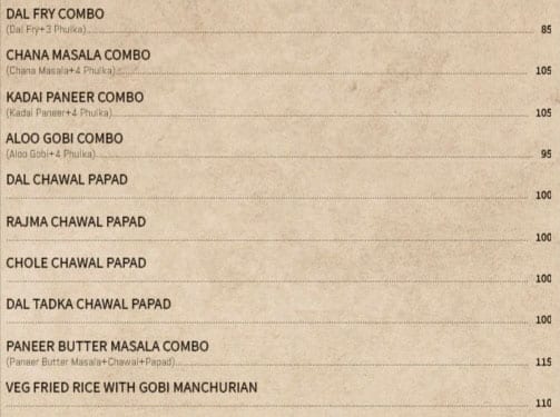 Menu at Swad Anokha foods, Bengaluru, 27/1