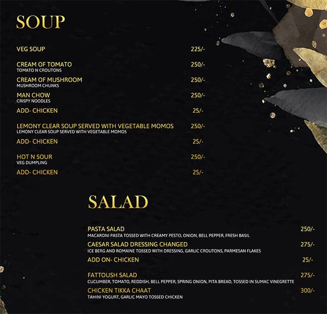 Menu of The Dom, Punjabi Bagh, New Delhi