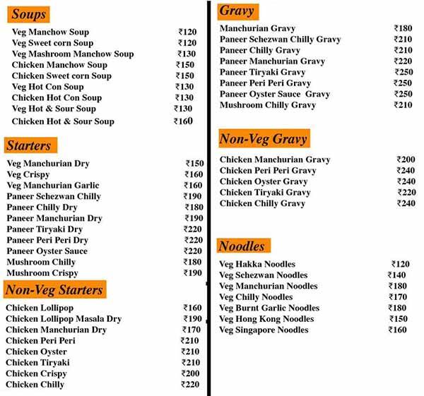 Menu of Wok & Toss, Chembur, Mumbai