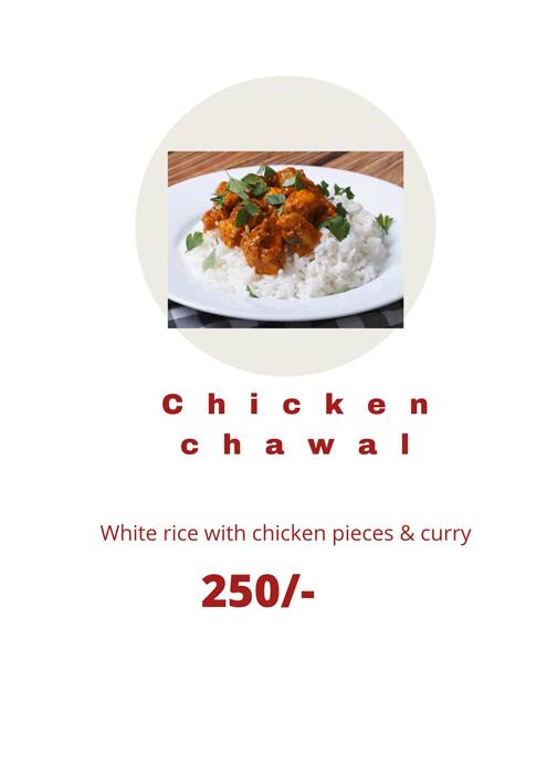 Menu of Chicken Chawal, DLF Phase 3, Gurgaon