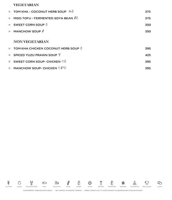 Menu of Goma - Asian Experience, Goregaon West, Mumbai