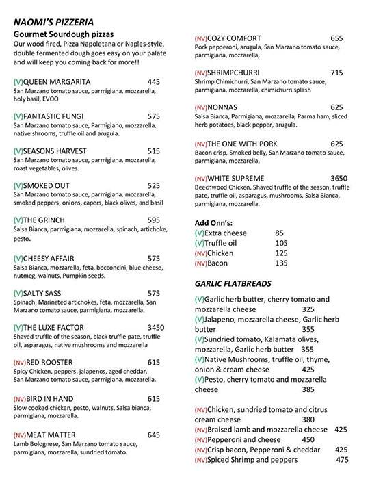 Menu at Naomi Patisserie & Bistro, Hyderabad