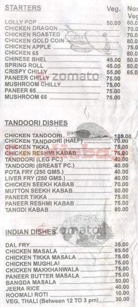 Menu at Supreme, Mumbai, Gaurav Galaxy Phase I