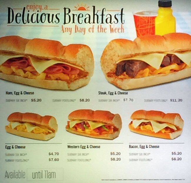 Subway Menu, Menu for Subway, Te Aro, Wellington City - Menumania/Zomato