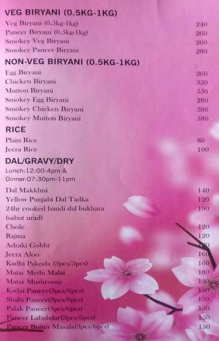 Menu of The Kitchen Tailor, DLF Phase 1, Gurgaon