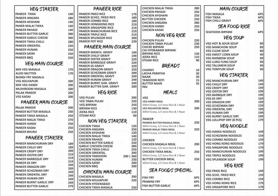 Menu of Naans 'N' Noodles, Ulwe, Navi Mumbai
