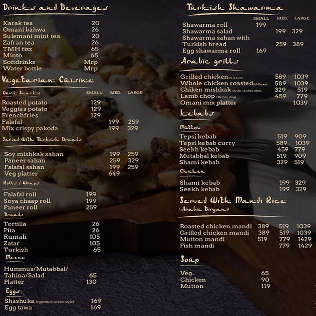 Menu of Taste Of Arab, Indirapuram, Ghaziabad