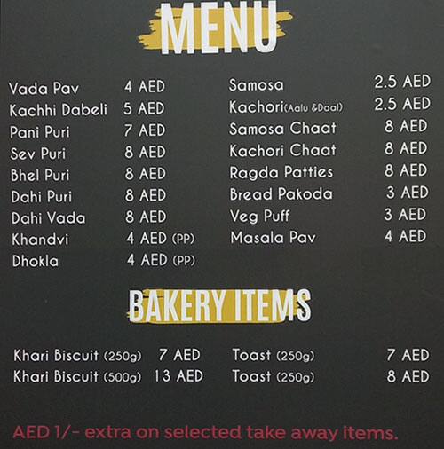 Menu of Joshi Restaurant, Meena Bazaar, Dubai