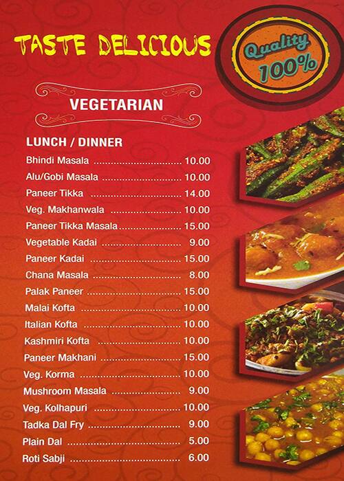 Menu at Seven Emirates cafe, Sharjah