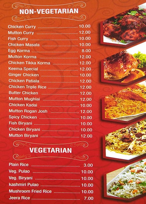 Menu at Seven Emirates cafe, Sharjah Menu at Seven Emirates cafe, Sharjah