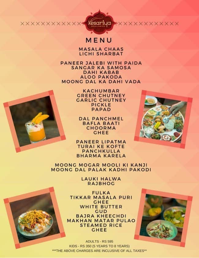 Kesariya Menu, Menu for Kesariya, JP Nagar, Bangalore - Zomato