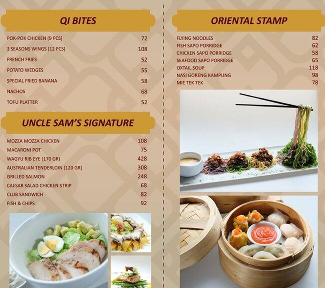 Menu at Qi Lounge pub & bar, Jakarta