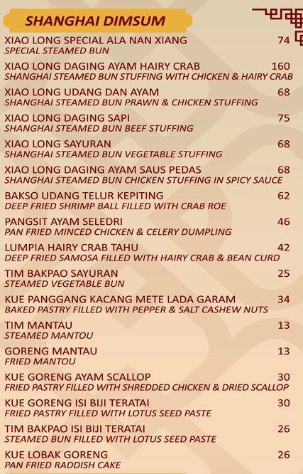 Menu at Qi Lounge pub & bar, Jakarta