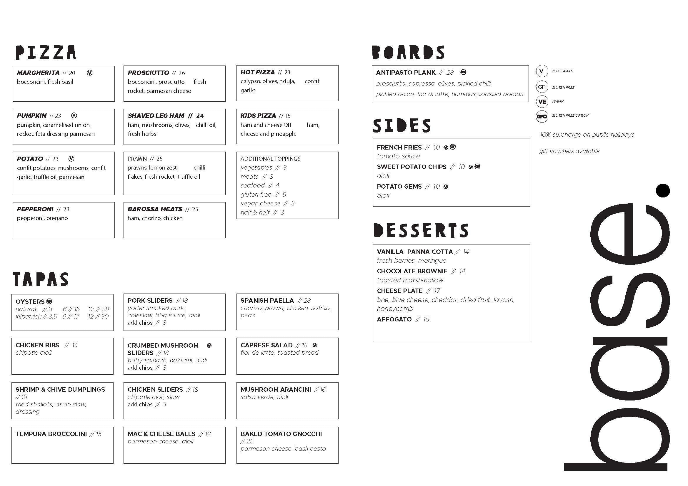 Menu at The Bath Hotel restaurant, Norwood