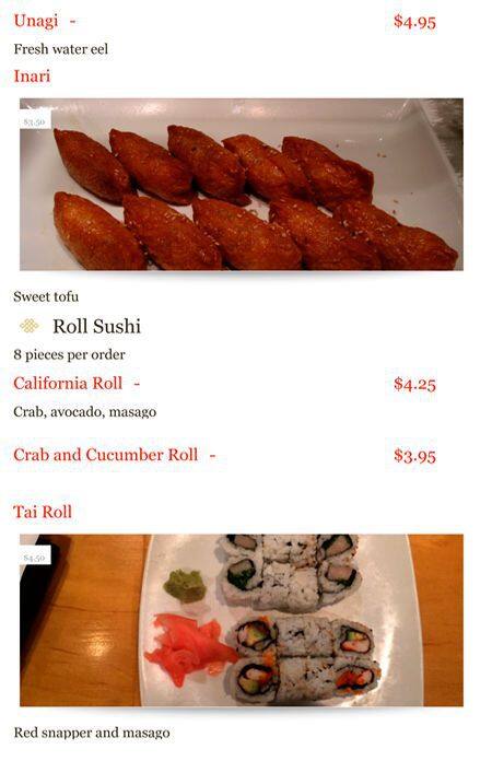 Menu at Otani Japanese Steak and Seafood House restaurant, Fredericksburg