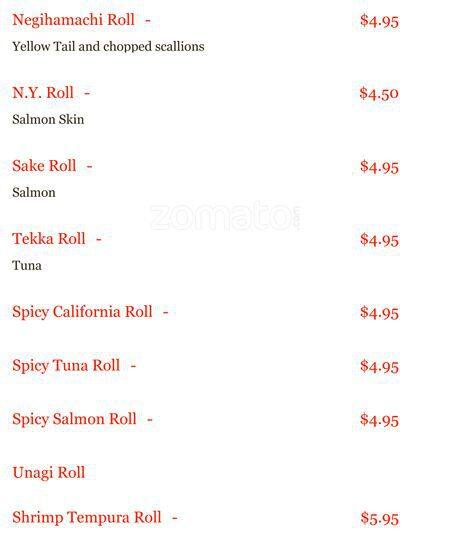 Menu at Otani Japanese Steak and Seafood House restaurant, Fredericksburg
