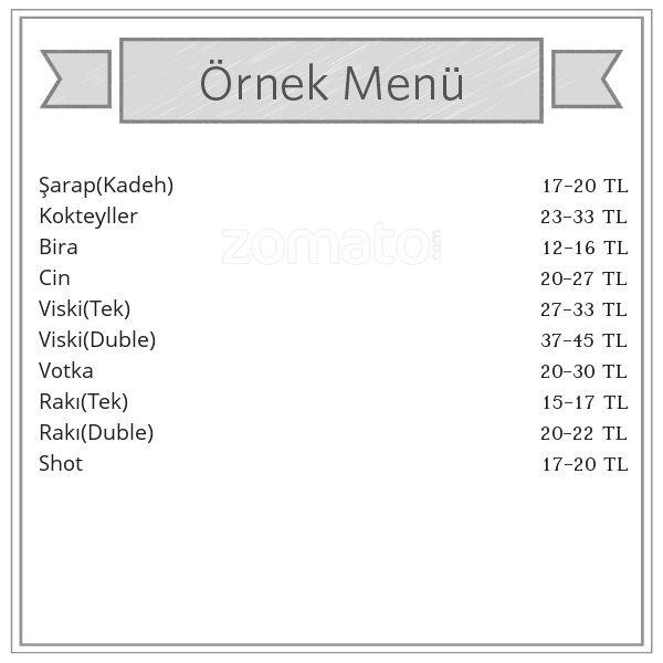 Menu at Pecos bar, Çeşme