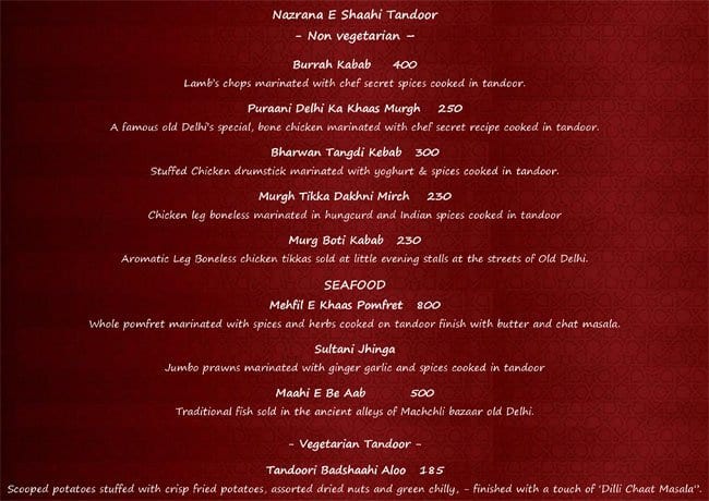 Menu at MEHFIL, Bengaluru, #95