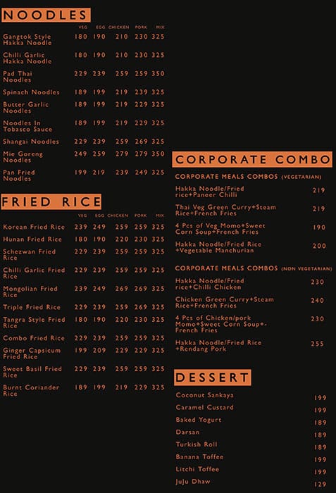 Menu at The Gangtok Kitchen - TGK, Kolkata